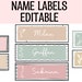 Printable Botanical Student Name Plates, Editable Autumn Classroom ...