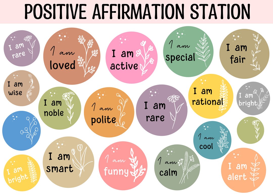 Boho Botanical Affirmation Station Cards, Classroom Decor (digital ...