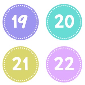 Printable Round Colorful Number Labels, Bright Cubby Labels, Book Bin ...