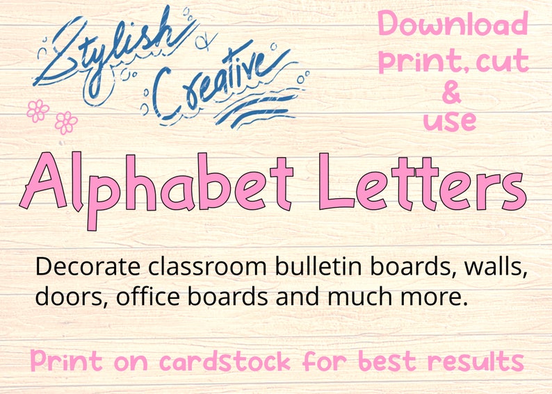 Printable Pink Bulletin Board Large Alphabet Letters, Alphabet Letters ...