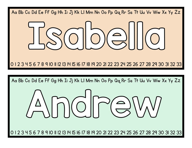 Printable Calm Colors Student Desk Plates, Editable Student Name Labels ...