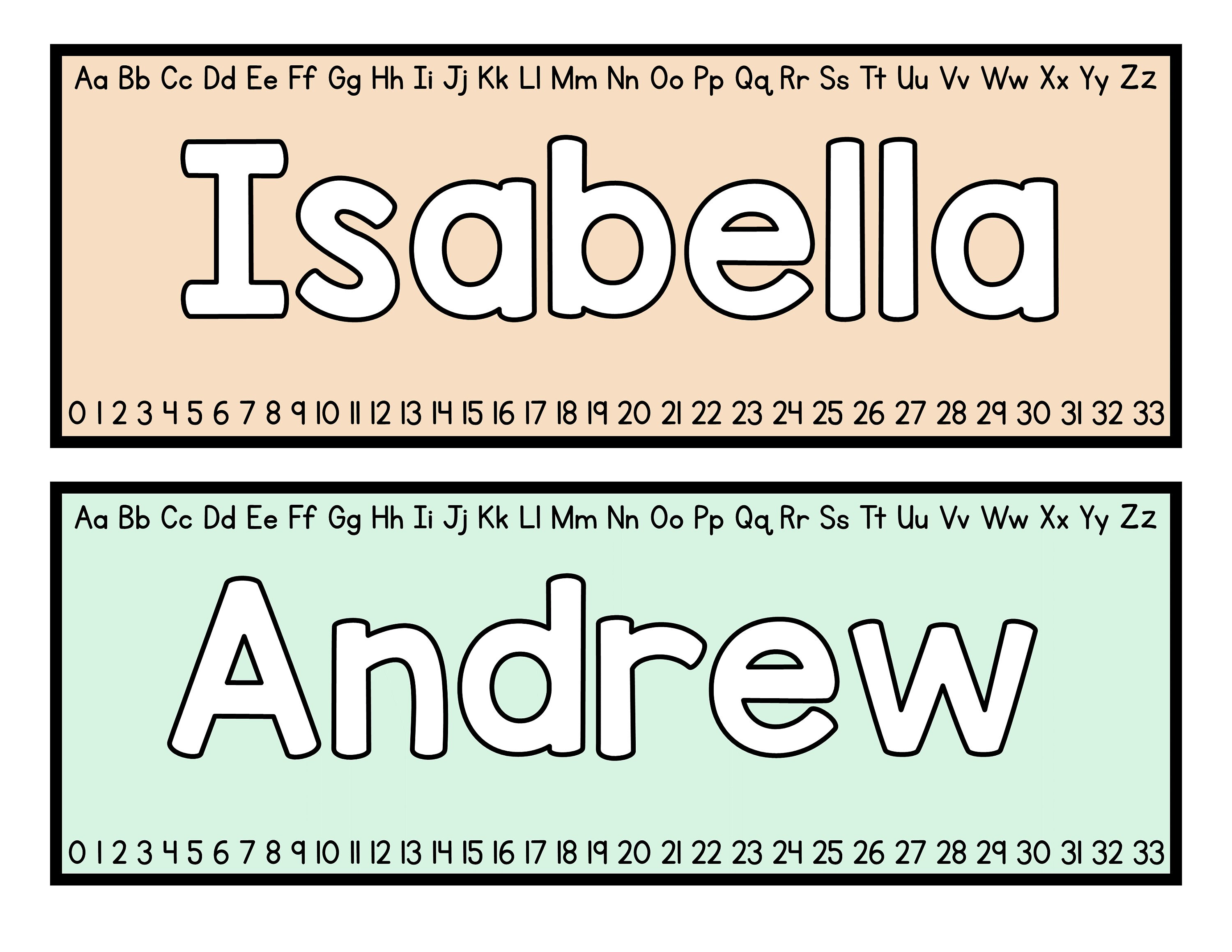 Printable Calm Colors Student Desk Plates, Editable Student Name Labels ...