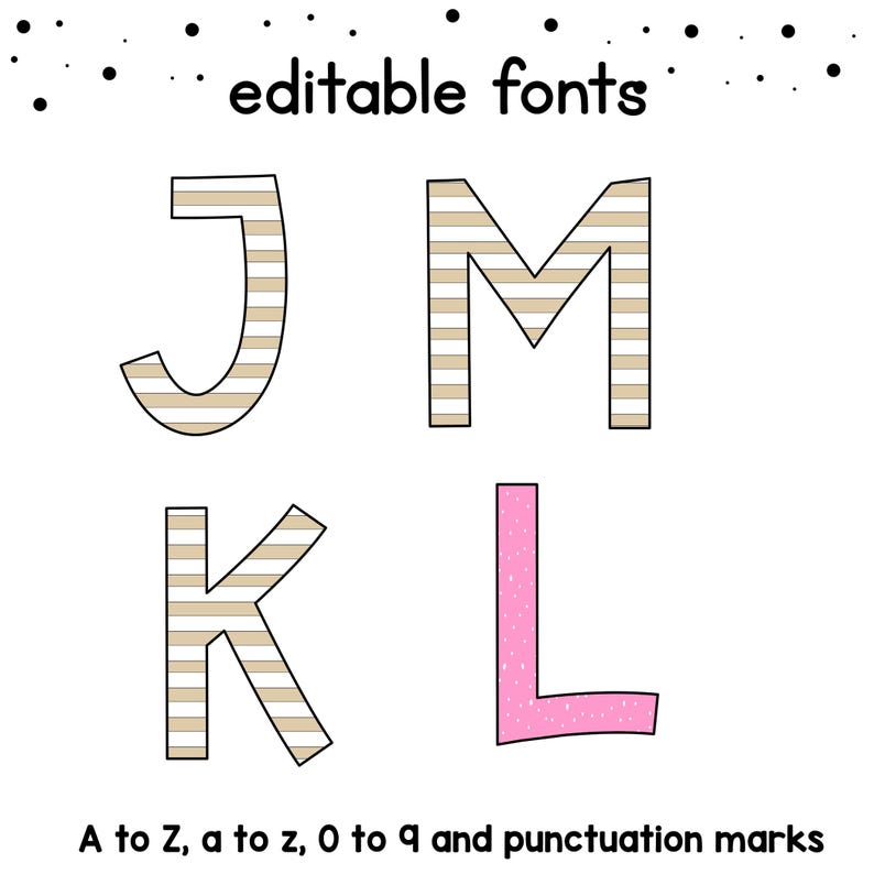 Printable Boho Lined Bulletin Board Alphabet Letter, Wall Display ...