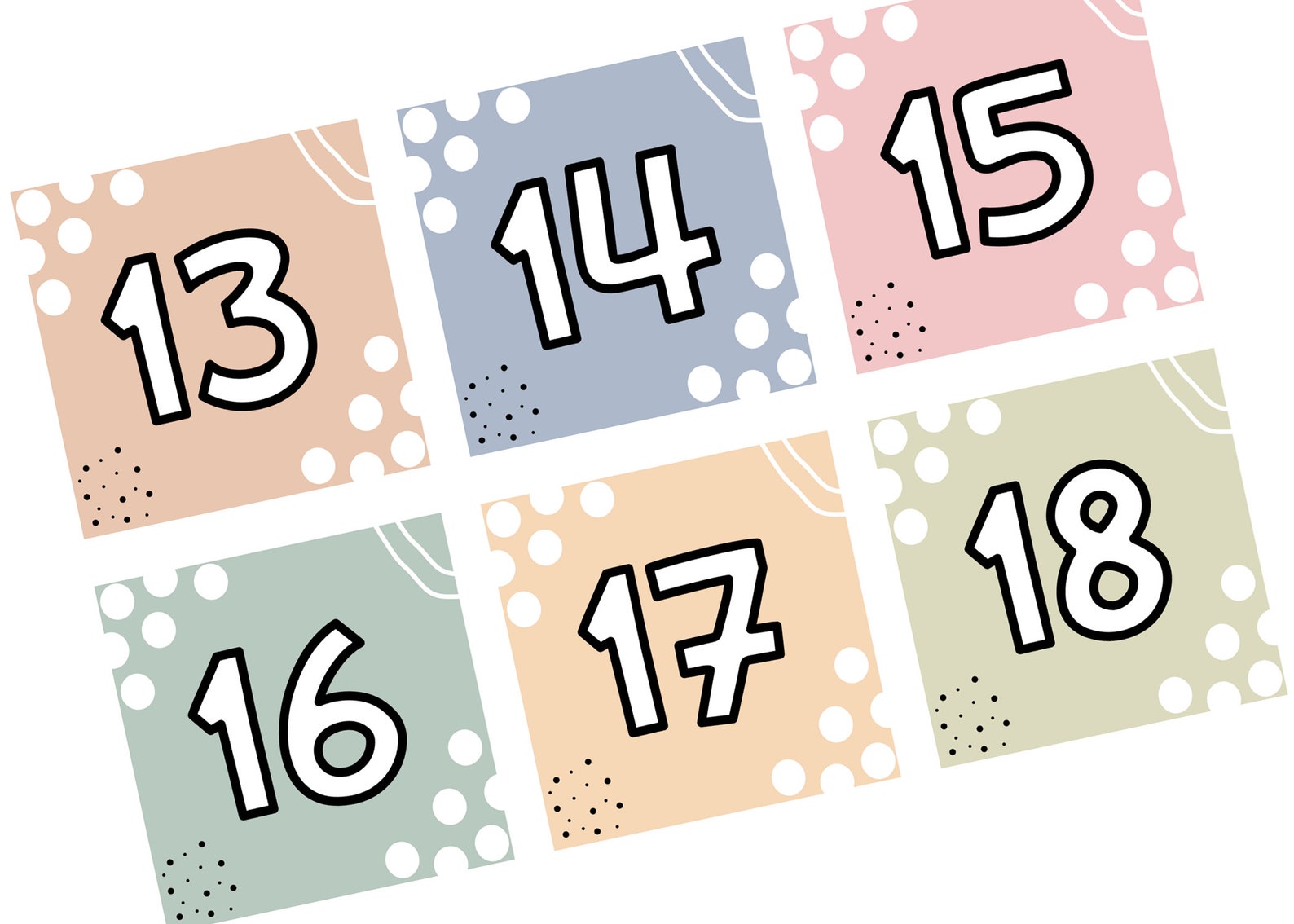 Printable Number Labels, Classroom Calendar Numbers, Boho Neutral ...