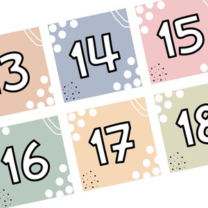 Printable Number Labels, Classroom Calendar Numbers, Boho Neutral ...