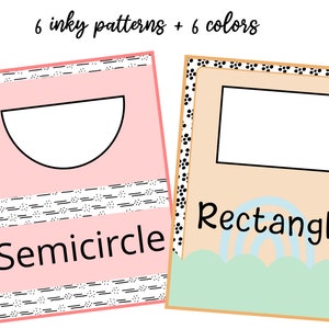 Pastel Rainbow Classroom Shape Posters Editable Shape - Etsy Canada