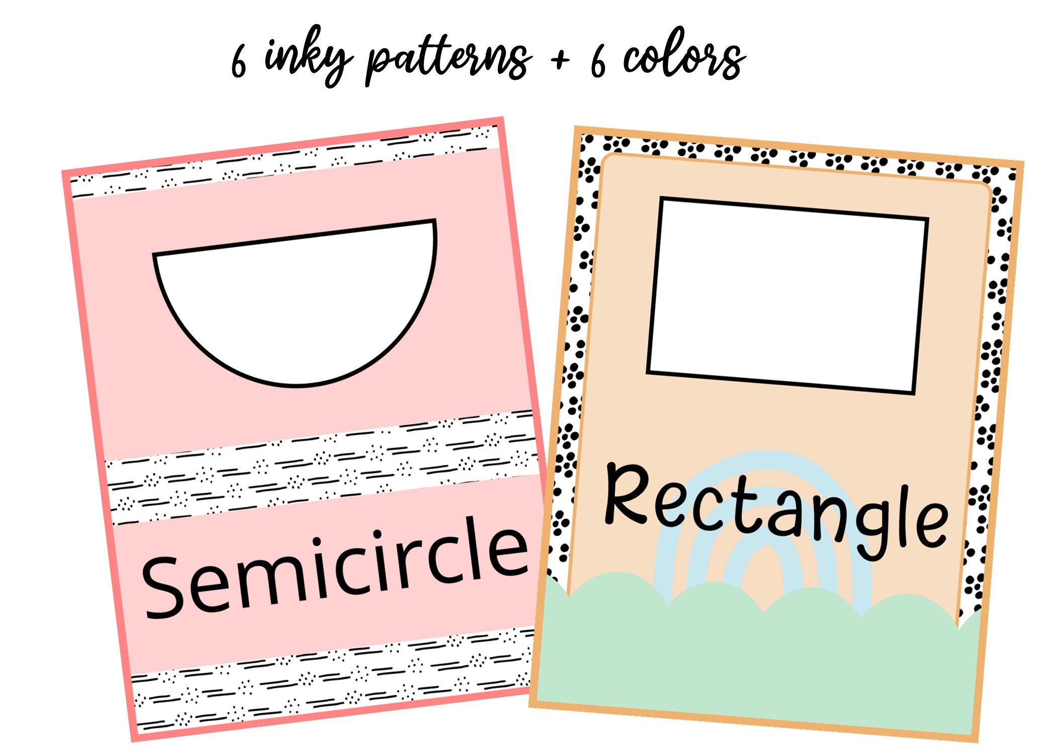 Pastel Rainbow Classroom Shape Posters Editable Shape - Etsy Canada