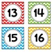 Printable Classroom Number Labels, Calendar Numbers, Bright Chevron ...