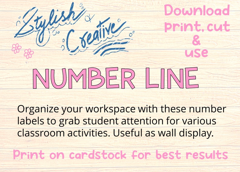 Printable Boho Neutral Large Number Line, Large Number Line Wall ...