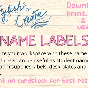 Printable Botanical Student Name Plates, Editable Autumn Classroom ...