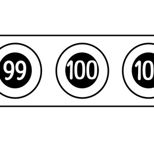 Printable Large Number Line, Black and White Large Number Line Wall ...