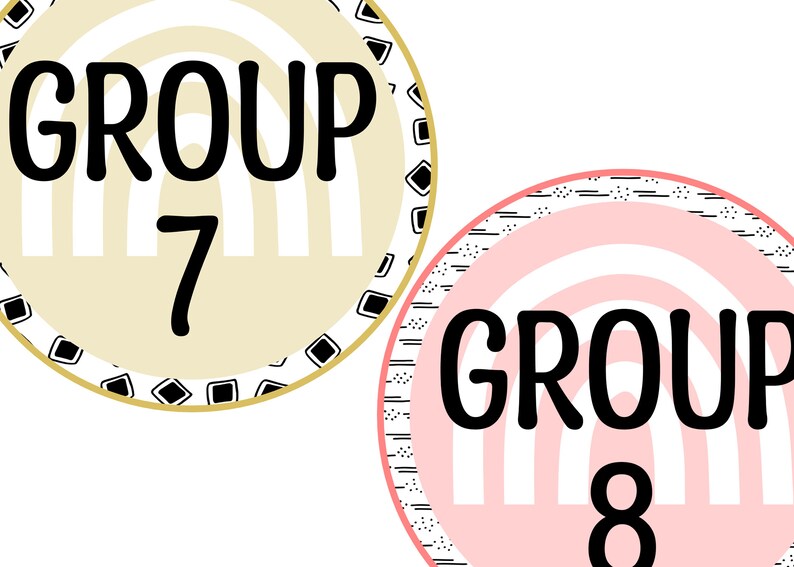 Boho Pastel Rainbow Classroom Table Team and Group Numbers - Etsy