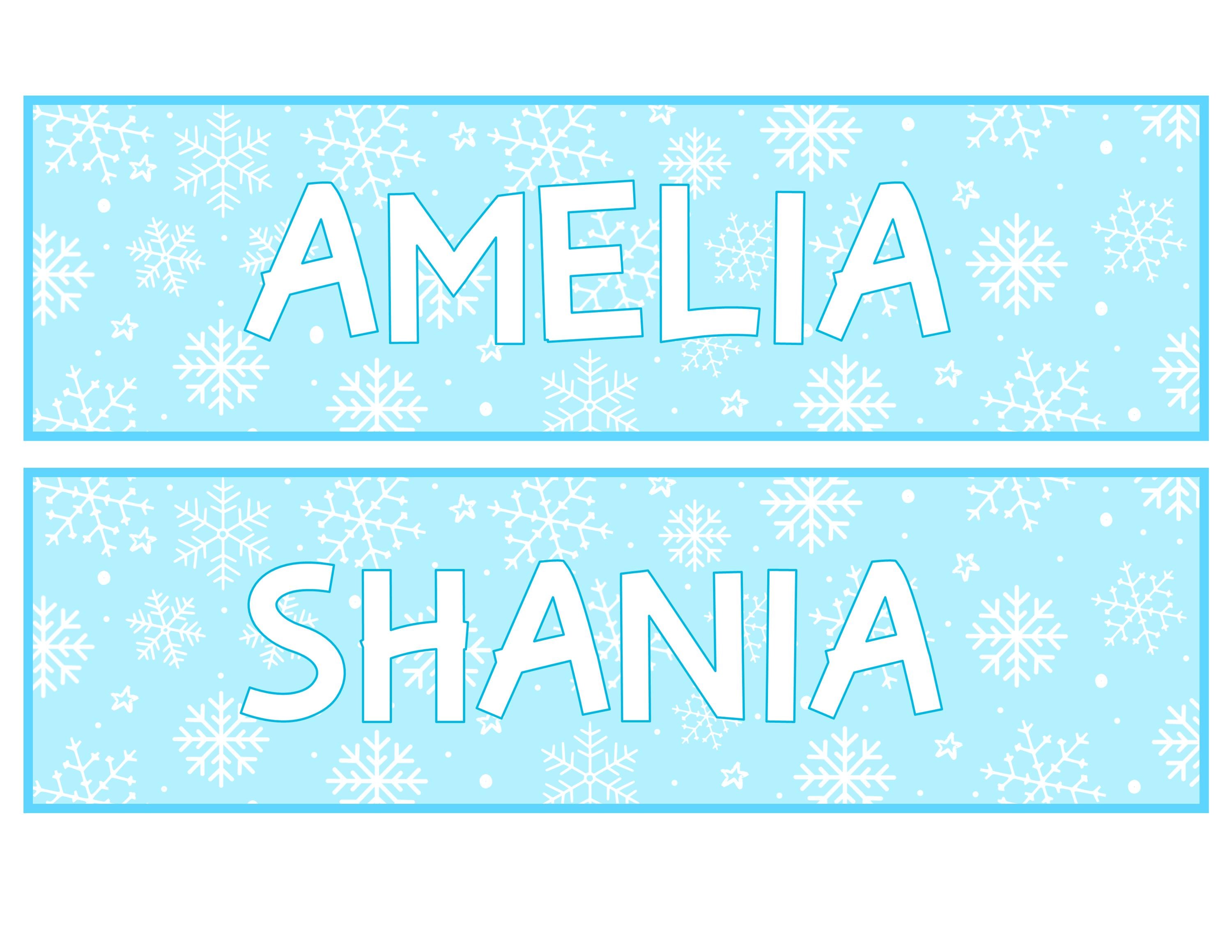 Printable Snowflakes Classroom Labels, Calendar Labels, Name Plates ...
