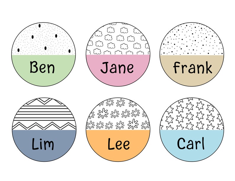 Student Name Tags, Round Name Labels, Rainbow Labels, Cubby Labels ...