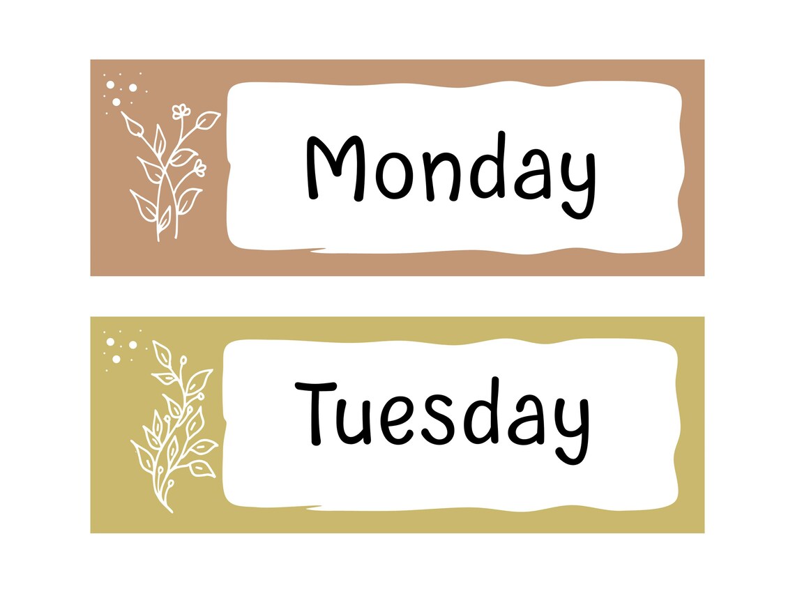 Printable Botanical Classroom Labels Bundle Pack, Editable Name Posters ...