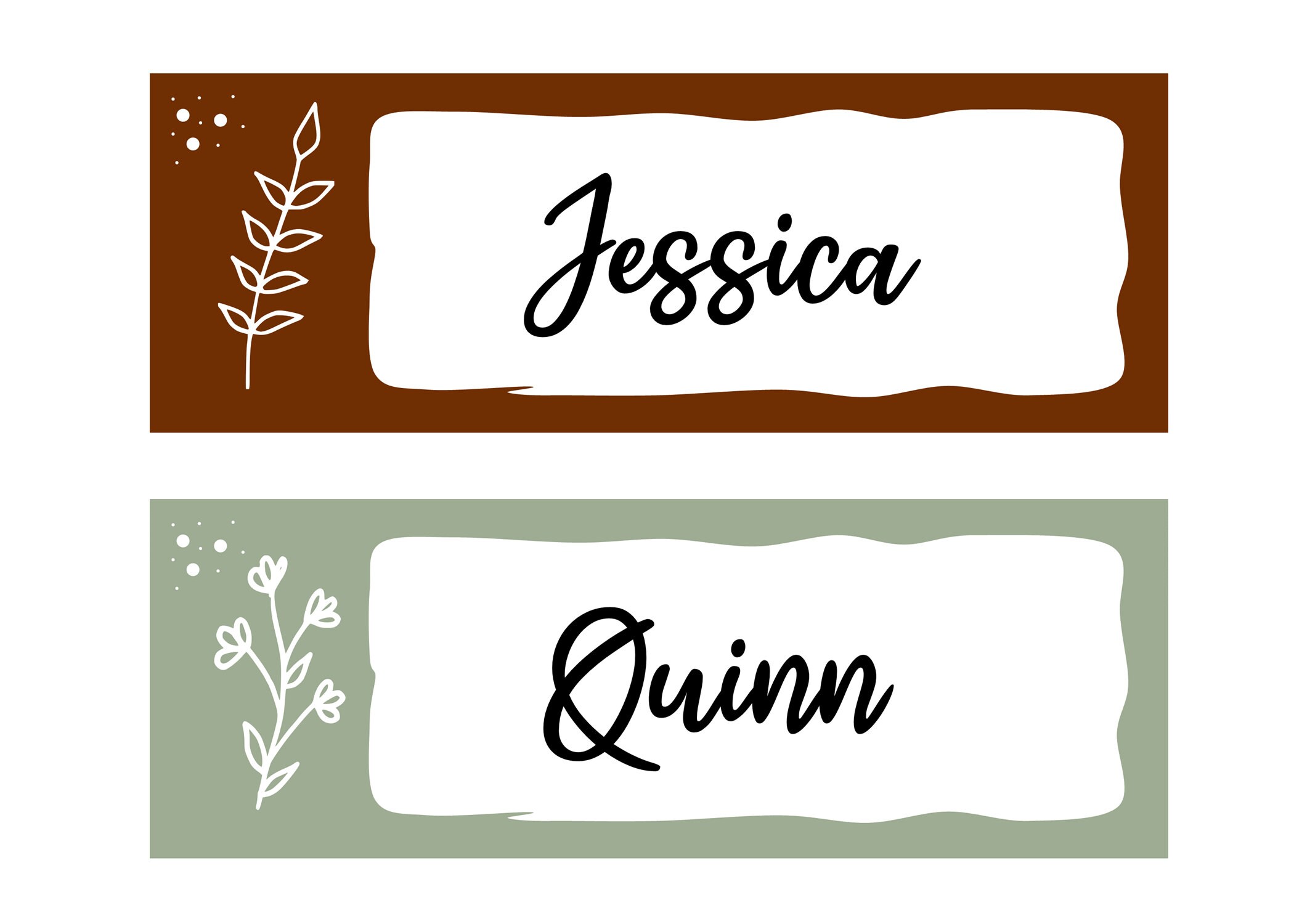 Boho Art Classroom Labels, Editable Student Name Tags, Botanical Name ...