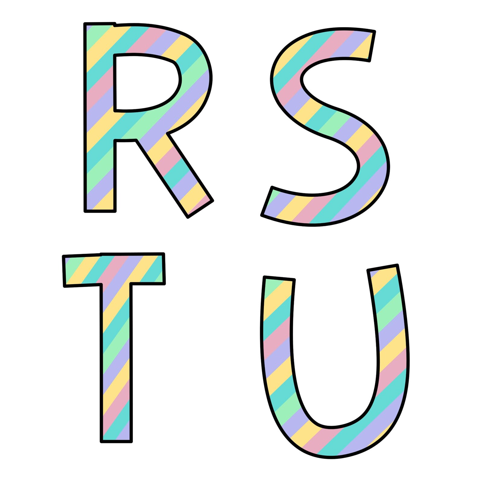 Printable Bright Bulletin Board Letters Bundle Pack Wall Display ...