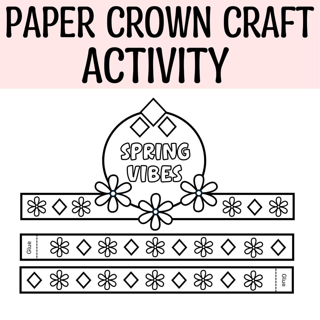Spring Paper Crown Craft Activity for Kids, Kindergarten Art Center ...