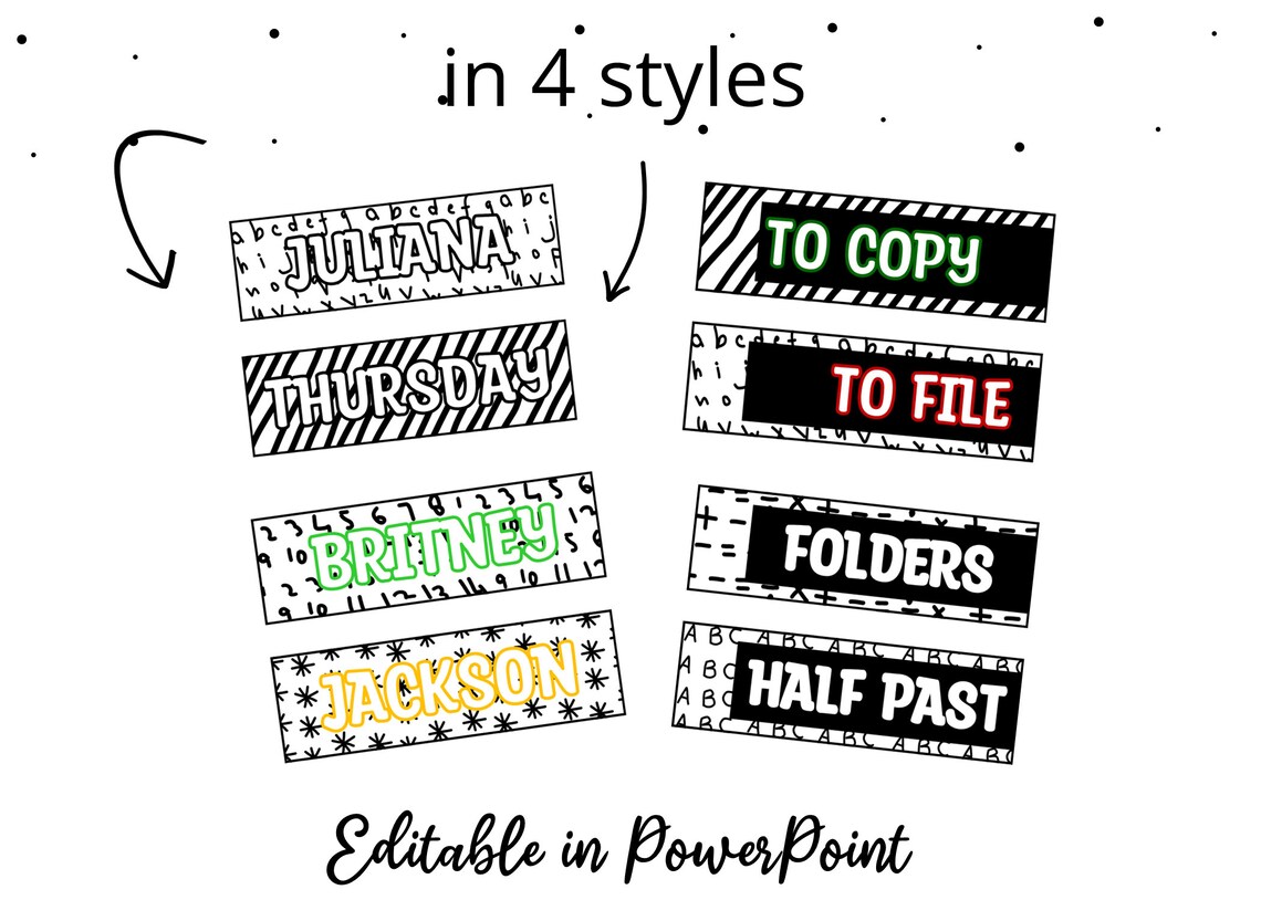 Classroom Labels, Black and White Classroom Labels for Kids, Student ...