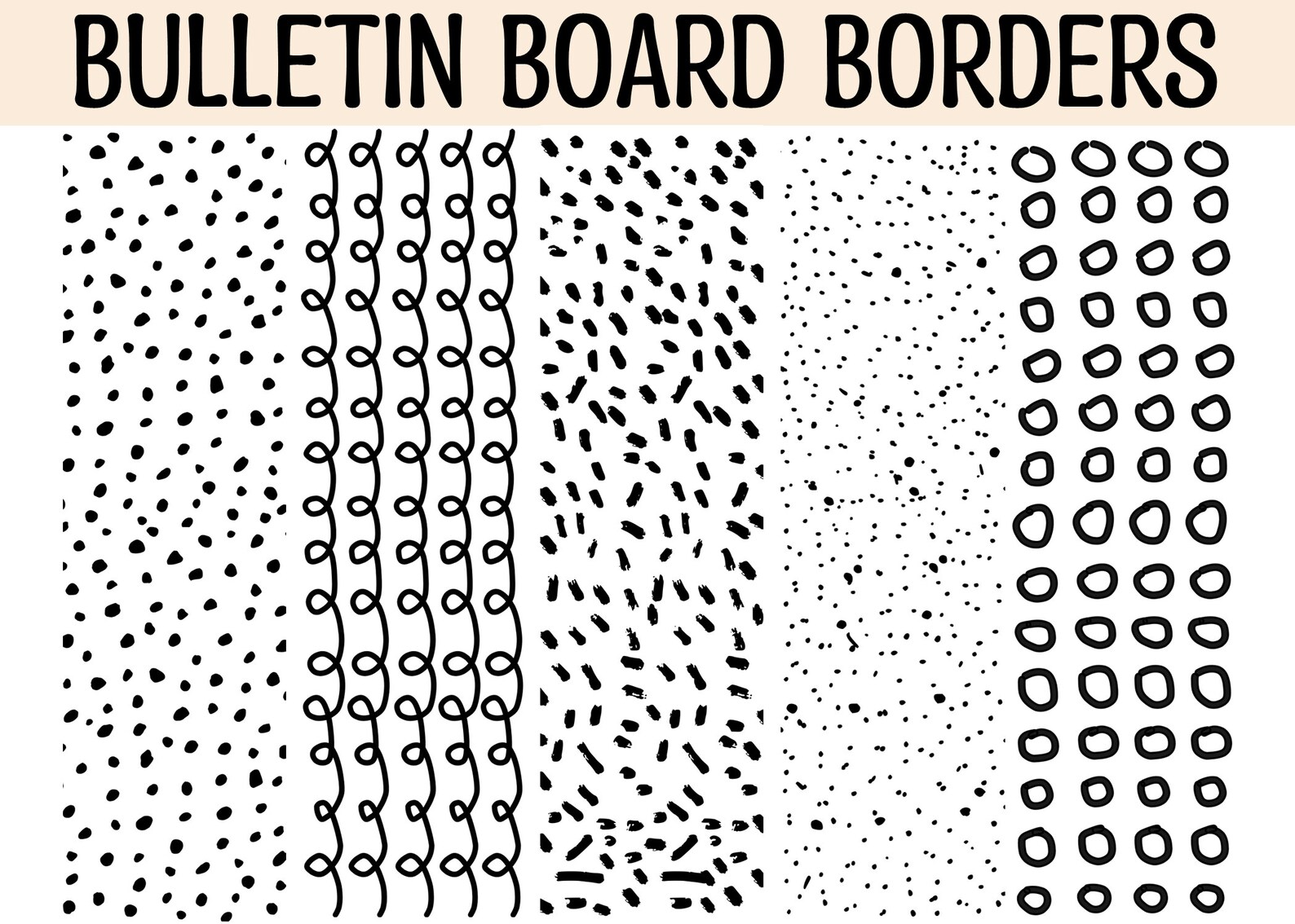 Printable Black and White Bulletin Board Borders, School Board Borders ...