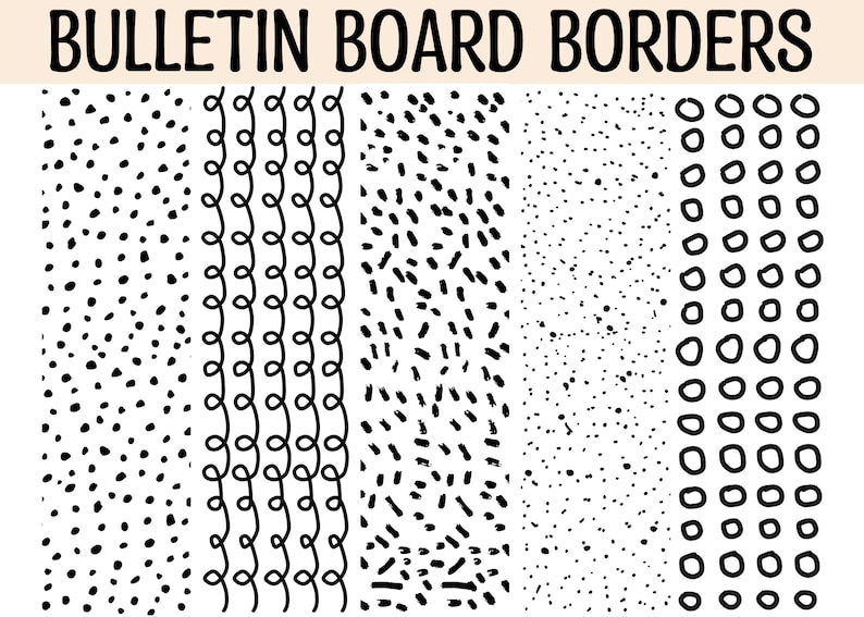 Printable Black and White Bulletin Board Borders, School Board Borders ...