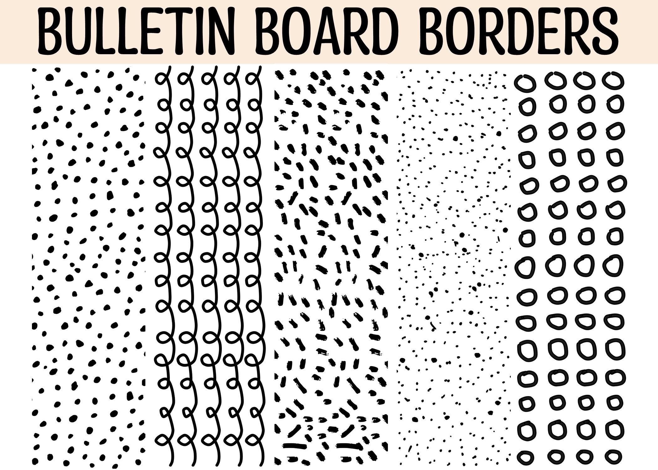 Printable Black and White Bulletin Board Borders, School Board Borders ...