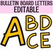 Printable Yellow Bulletin Board Large Alphabet Letters, Editable ...
