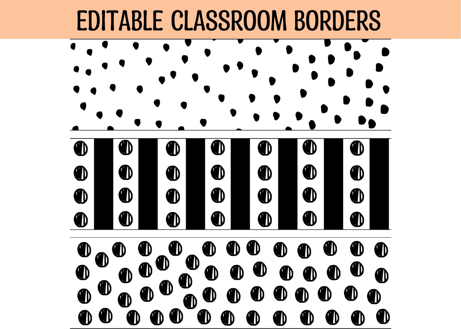 Minimalist Bulletin Board Borders, Classroom Border, Printable Wall ...