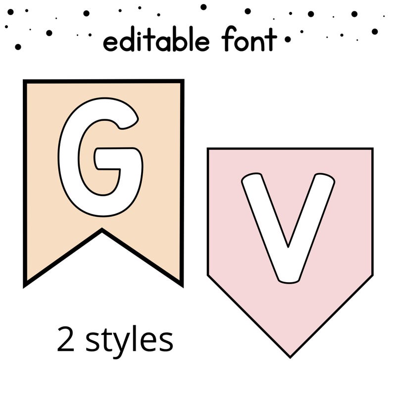 Printable Calm Colors Alphabet Bunting Banners, Editable Bunting Banner ...