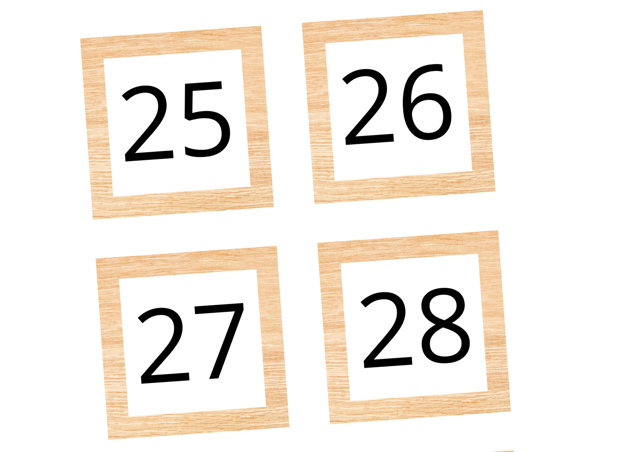Printable Classroom Calendar Numbers Square Number Cards - Etsy