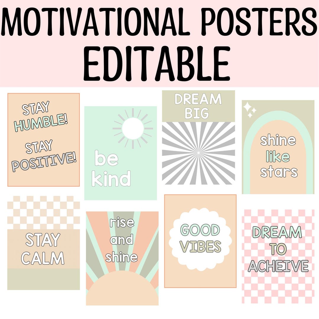 Calm Colors Motivational Posters, Growth Mindset Classroom Posters for ...