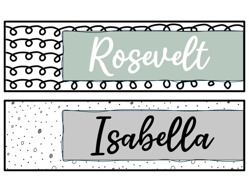 Printable Classroom Labels, Boho Neutral Student Name Plates, Desk Name ...