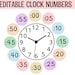 Clock Numbers, Printable Wall Clock Number Display, Pastel Timecards ...