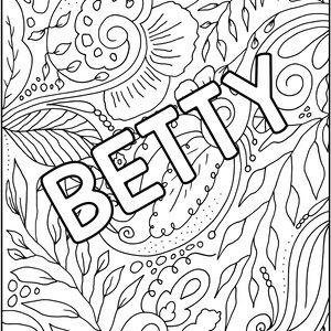 Personalized Name Coloring Pages, Floral Botanical Designs (PDF & PPTX ...