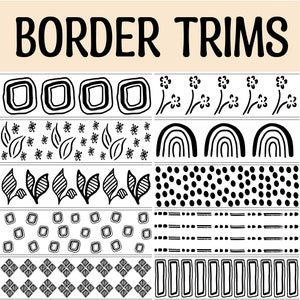 Black and White Bulletin Board Borders, Botanical Classroom Borders ...