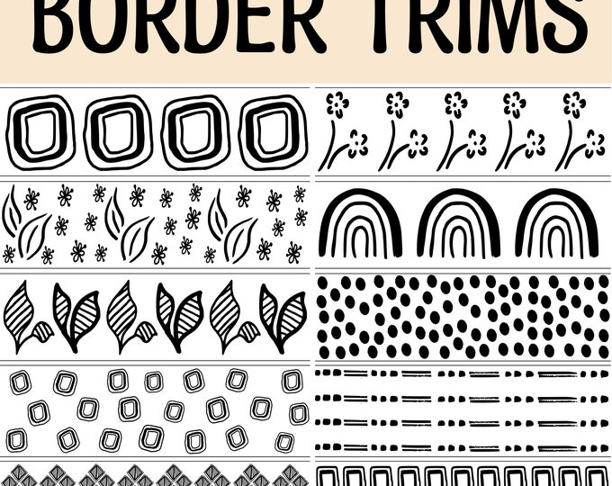 Boho Scalloped Bulletin Board Borders, Neutral Classroom Decor (PDF ...