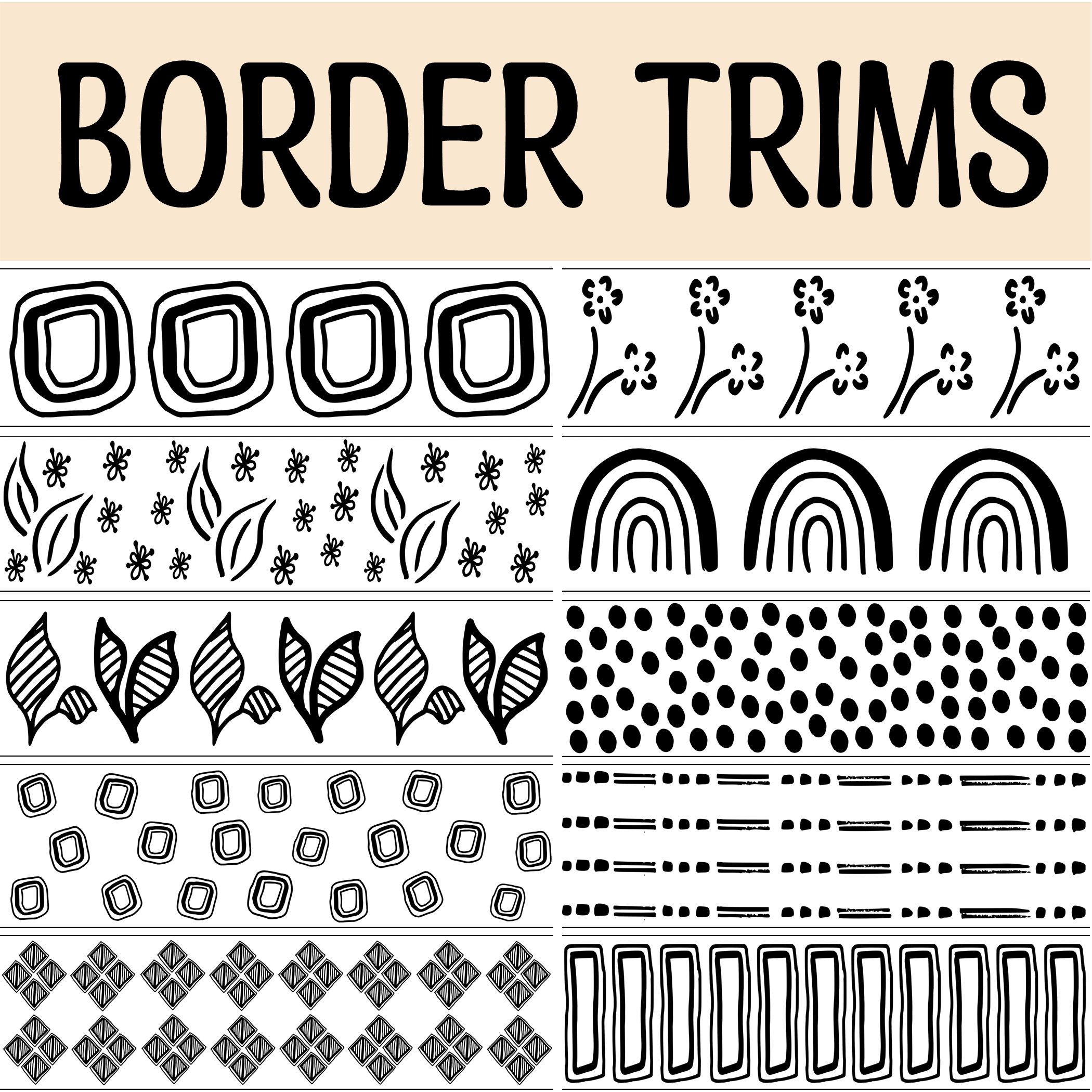 Black and White Bulletin Board Borders, Botanical Classroom Borders ...