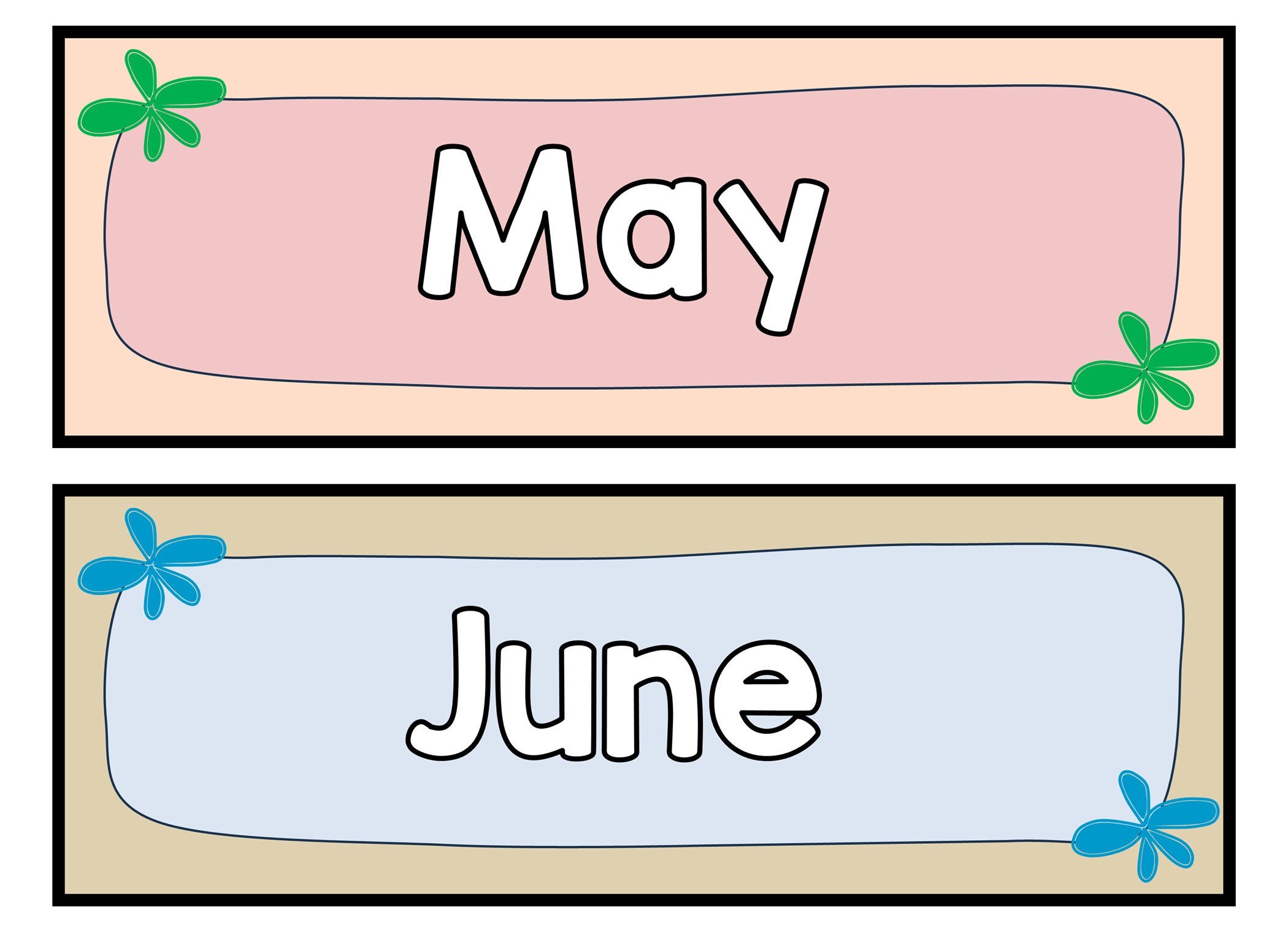 Printable Boho Neutral Weekdays and Months Labels, Editable Boho ...