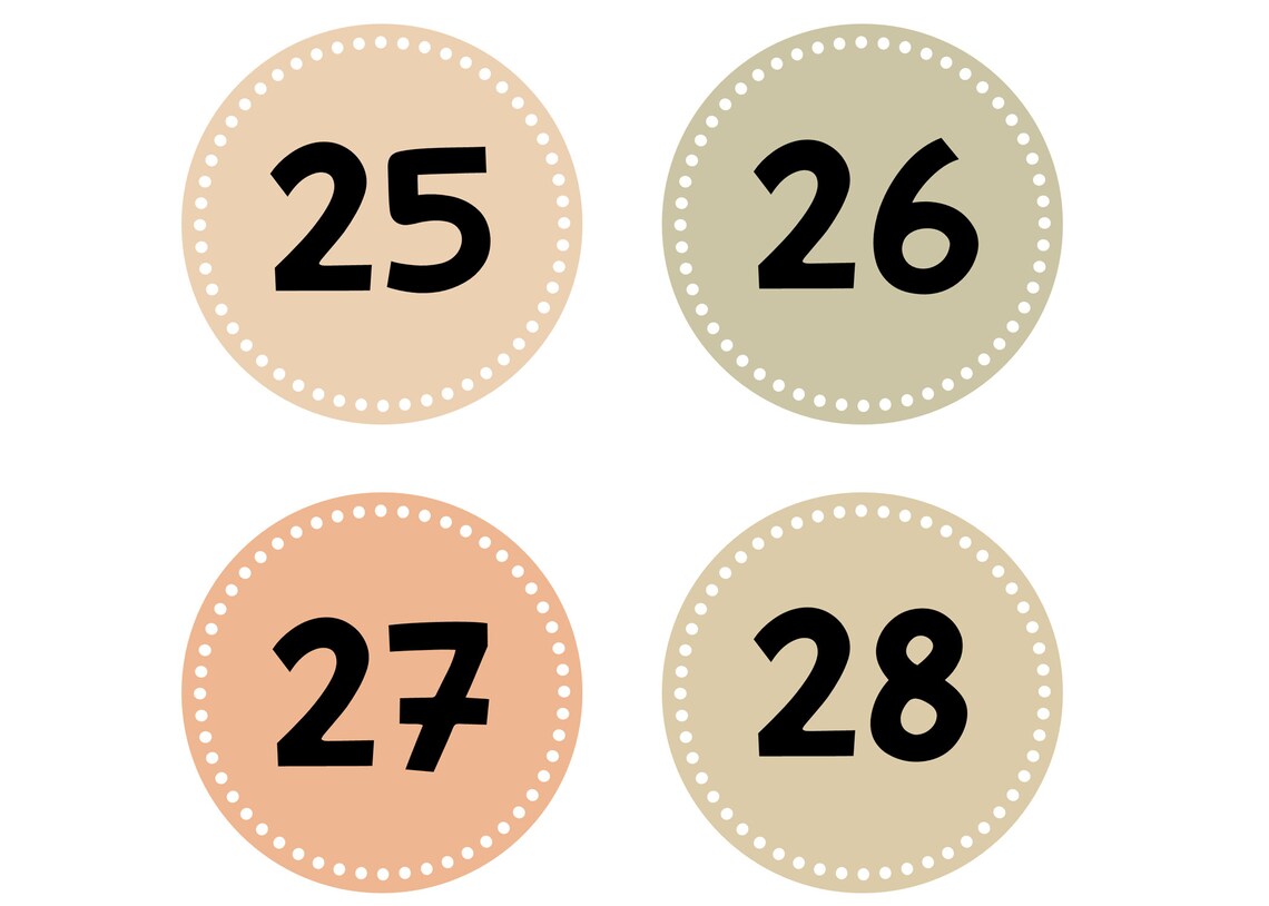 Printable Boho Neutral Number Labels, Number Tags, Cubbies Labels, Book ...