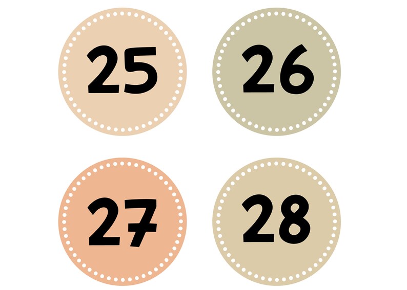 Printable Boho Neutral Number Labels, Number Tags, Cubbies Labels, Book ...