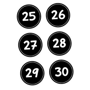 Printable Number Labels Bundle Pack, Round Number Labels, Black and ...