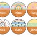 Printable Round Student Name Labels, Boho Circular Name Labels, Student ...
