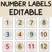 Printable Number Labels, Boho Spotty Number Labels, Classroom Calendar ...
