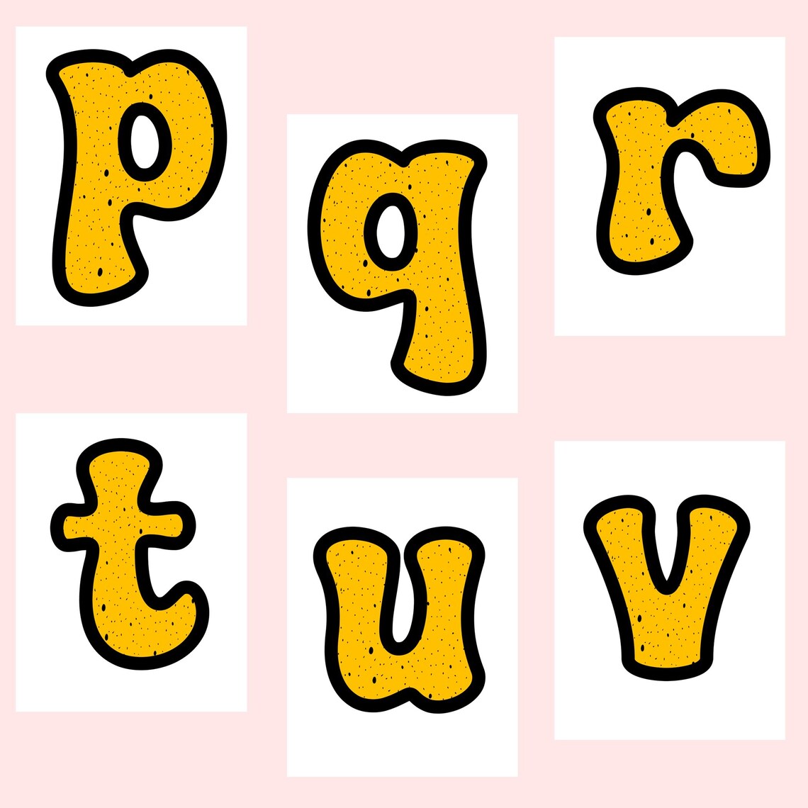 Printable Yellow Spotty Bulletin Board Letters Wall Display, Large ...