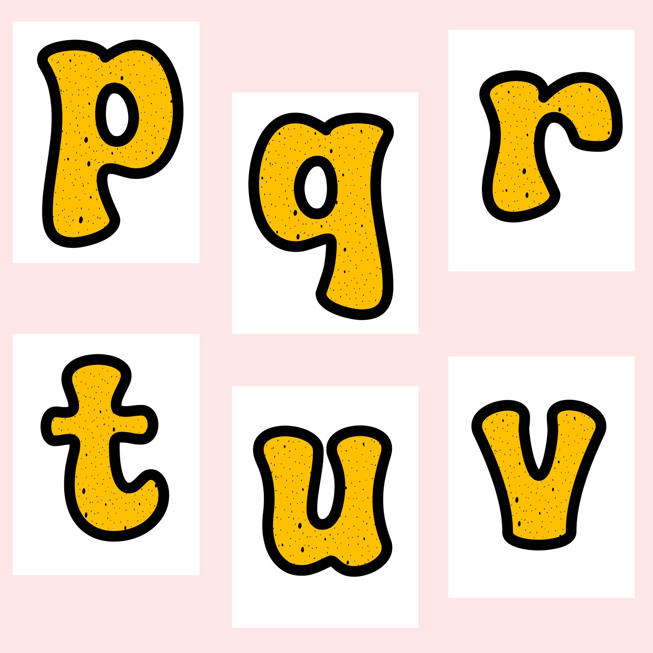 Printable Yellow Spotty Bulletin Board Letters Wall Display, Large ...