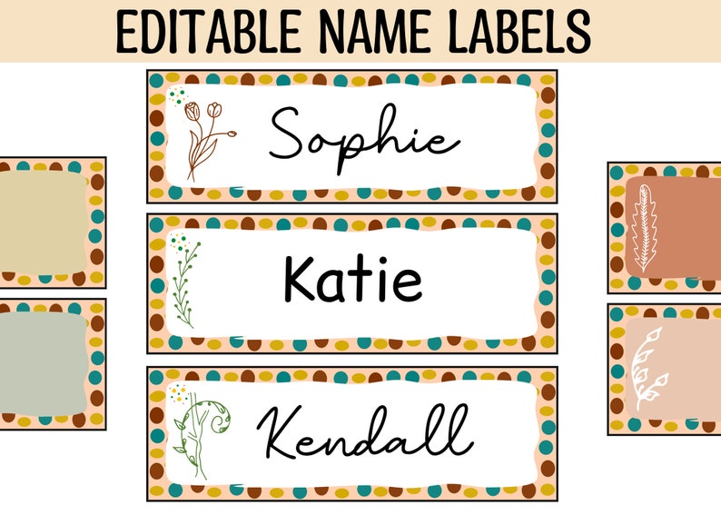 Printable Botanical Name Labels, Plant Based Classroom Labels, Boho ...