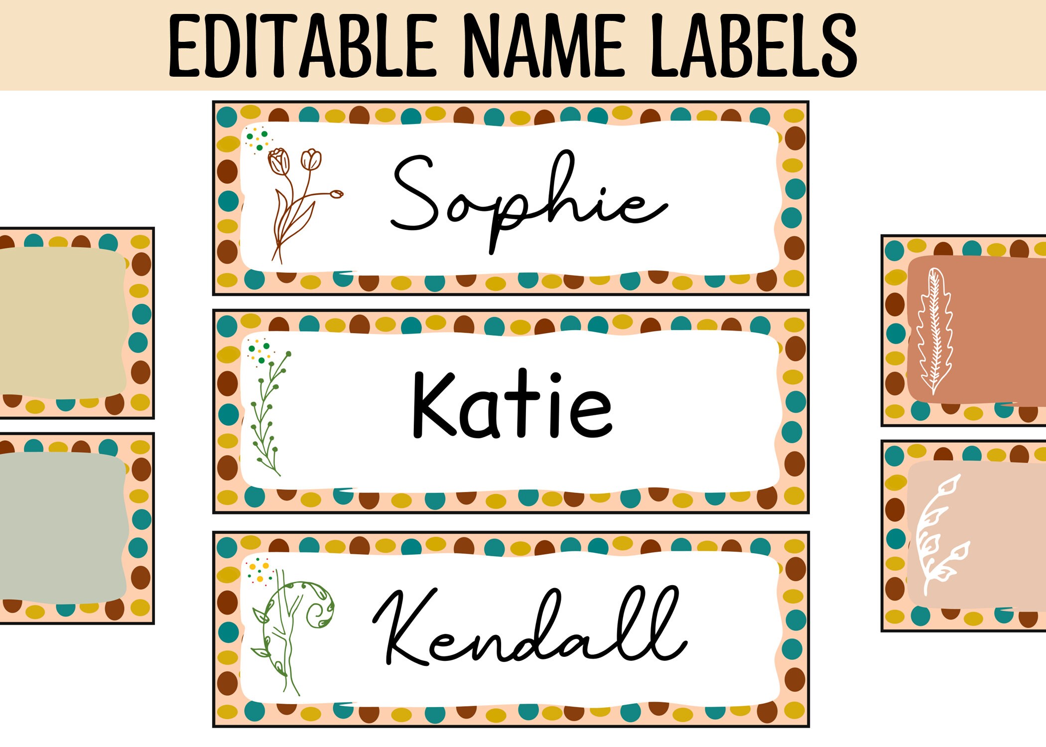 Printable Botanical Name Labels, Boho Classroom Decor (PPTX) - Etsy
