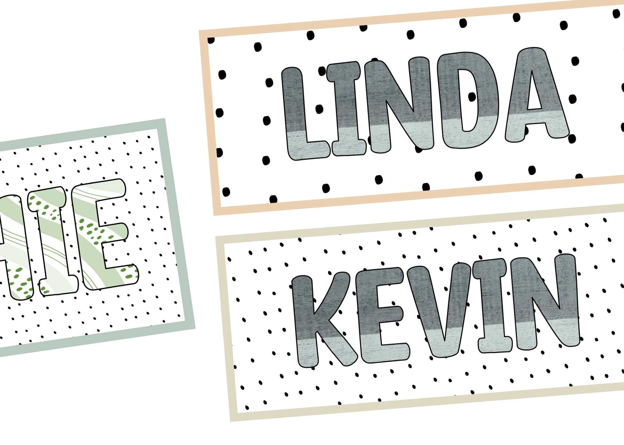 Printable Student Name Labels, Name Labels, Trolley Labels, Cubby ...