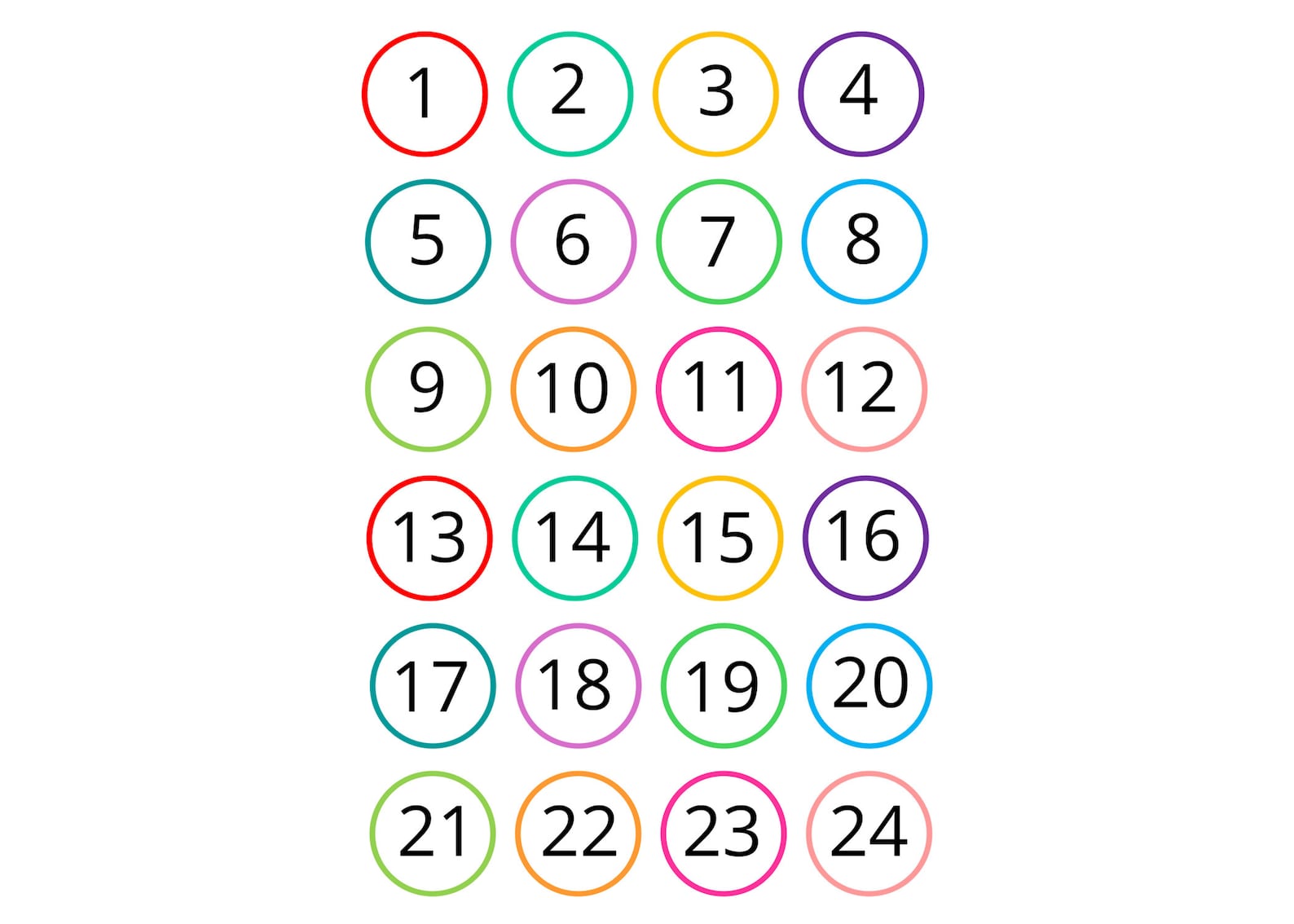 Small Number Tags, Printable Circle Number Labels, Book Bin Labels ...