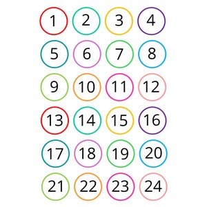 Small Number Tags, Printable Circle Number Labels, Book Bin Labels ...